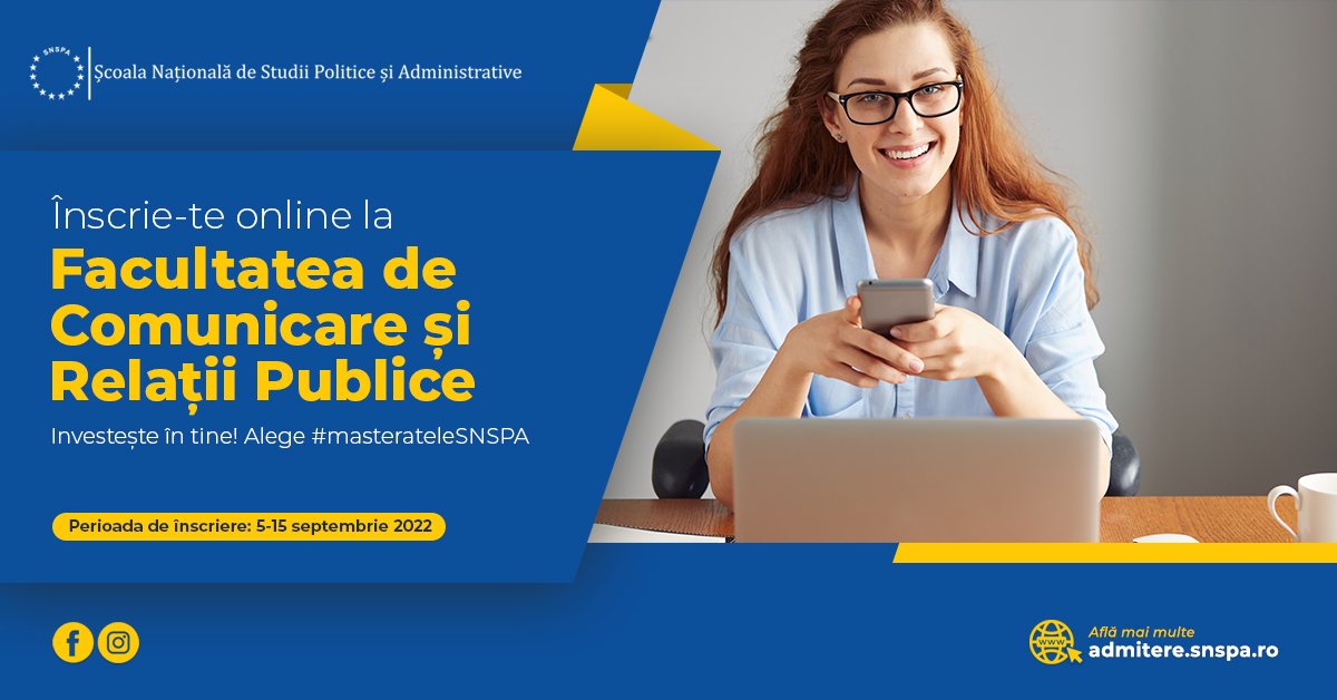 Admitere online la masteratele Facultății de Comunicare și Relații Publice (SNSPA) | Sesiunea ...